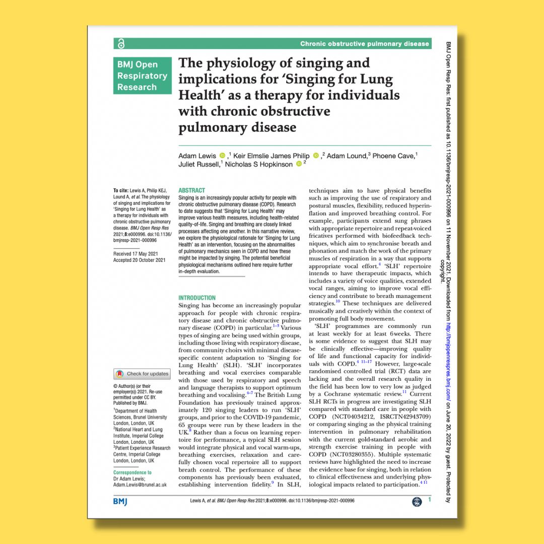 Latest Singing for Lung Health research - The Musical Breath