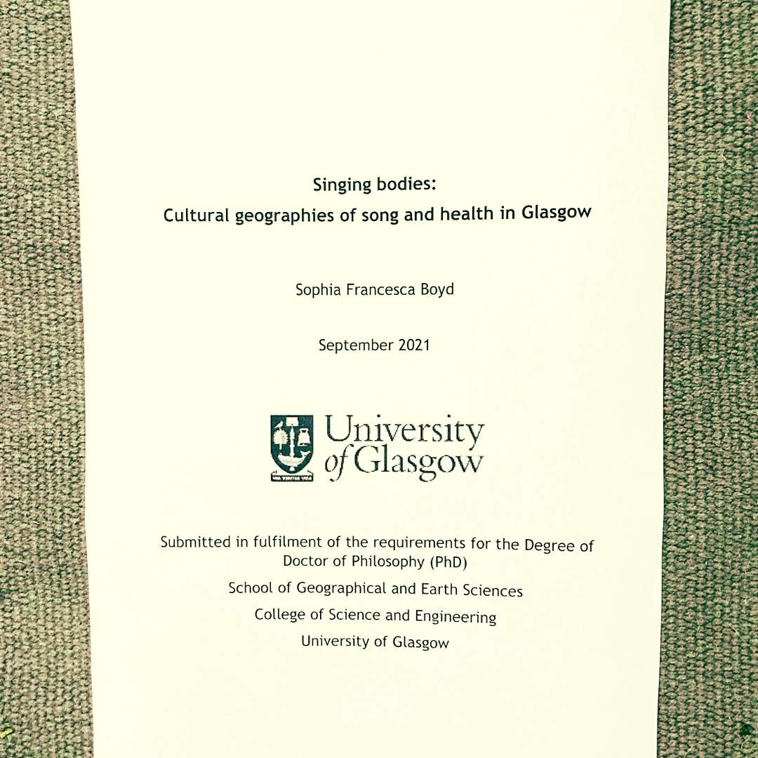 Cultural geographies of song and health in Glasgow - The Musical Breath